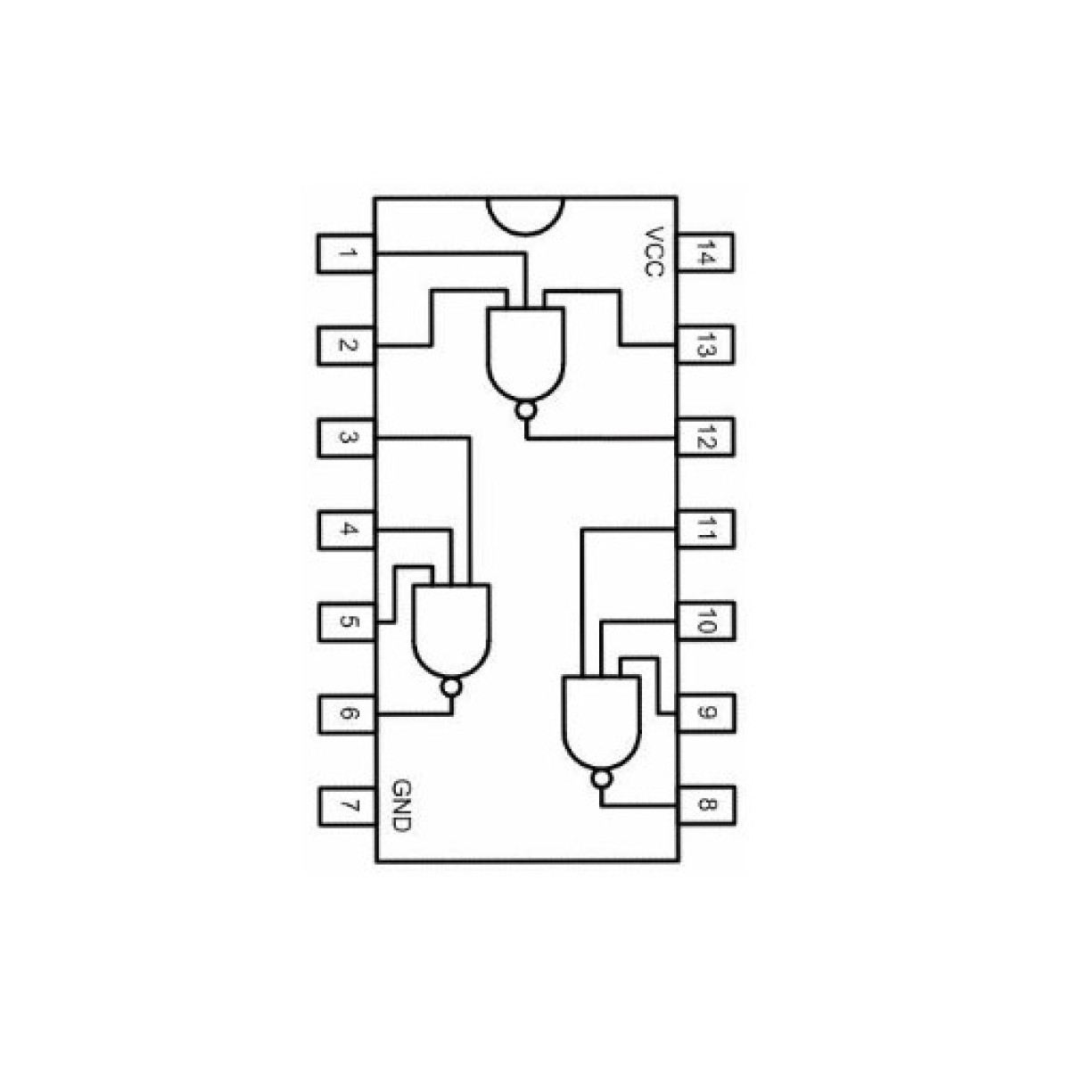 Compuerta NAND CD4093BE (original Ti) - Guatemala