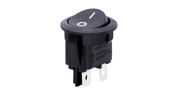 Switch ON OFF DPST, negro redondo 10A - Guatemala