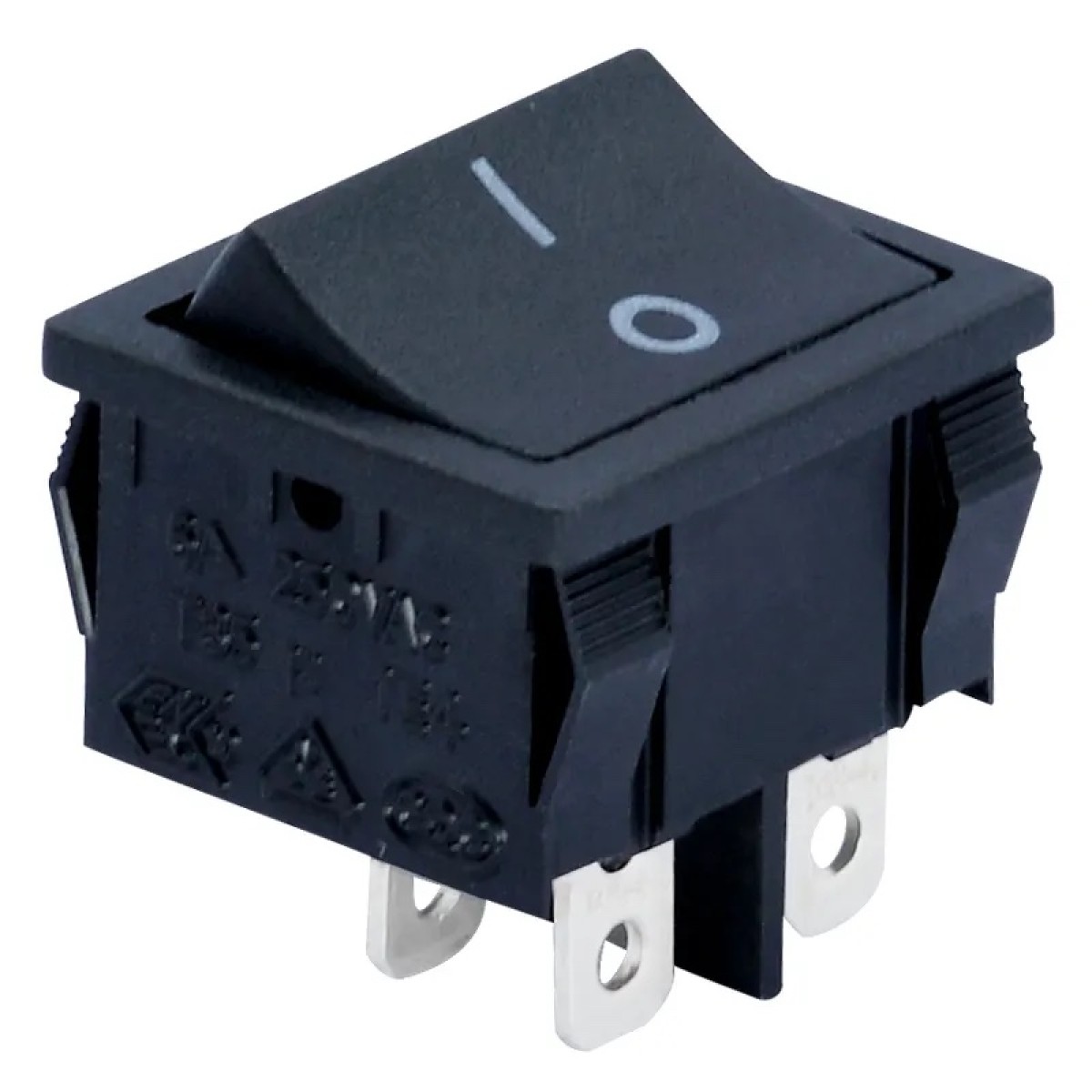 Switch ON OFF DPST, negro cuadrado 10A - Guatemala